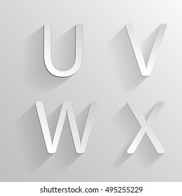 Vector Paper Graphic Concave Alphabet Lettersuppercase Stock Vector ...