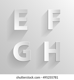 Vector Paper Graphic Concave Alphabet Lettersuppercase Stock Vector ...