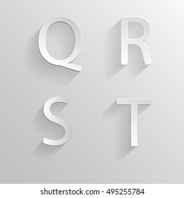 Vector Paper Graphic Concave Alphabet Lettersuppercase Stock Vector ...
