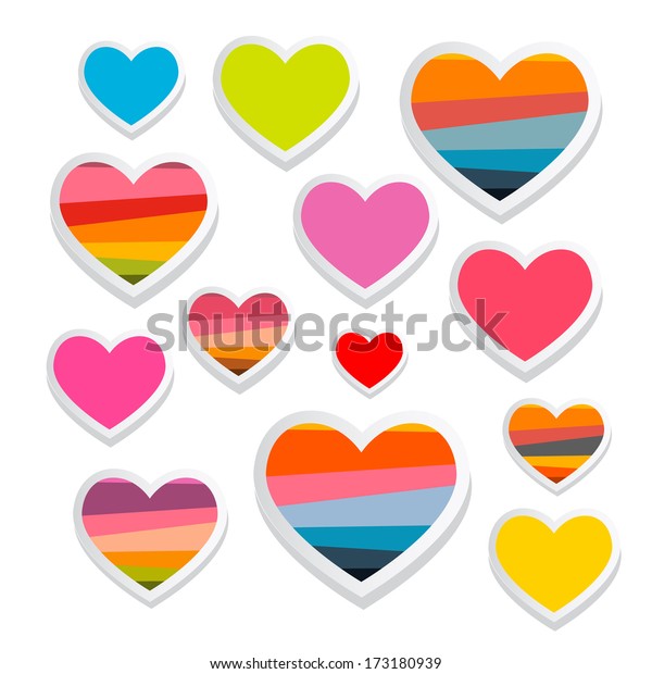 Vector Paper Heart Symbols Set Isolated Stock Vector (Royalty Free ...
