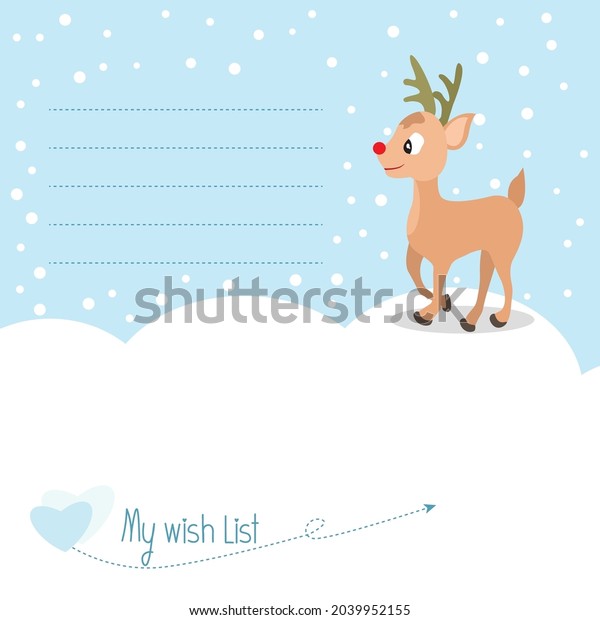 Vector Paper Note Cartoon Reindeer Standing Stock Vector (Royalty Free ...