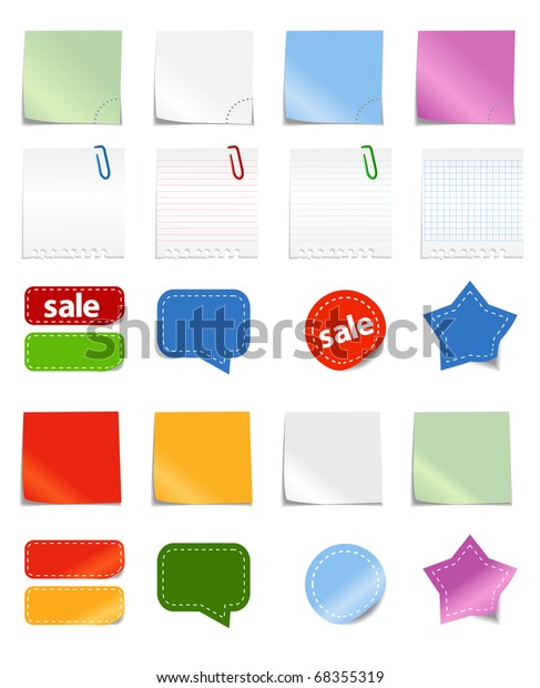 Vector Papers Stickers Stock Vector (royalty Free) 68355319 | Shutterstock