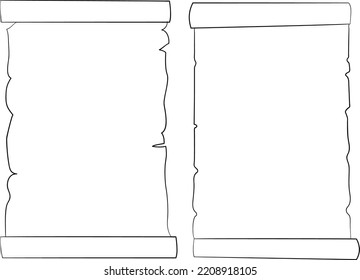 Vector Parchment Line Art Black White Stock Vector (Royalty Free ...