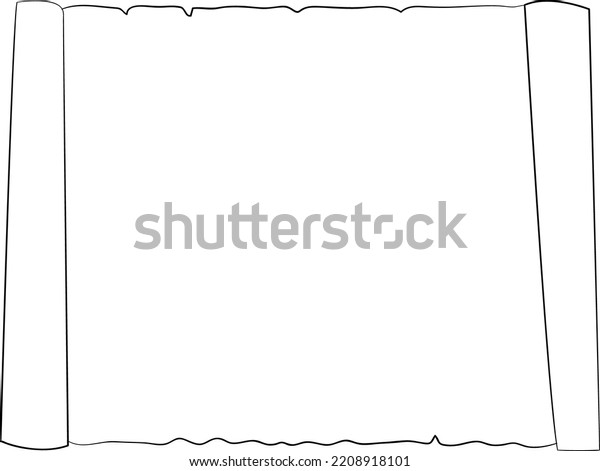 Vector Parchment Line Art Black White Stock Vector (Royalty Free ...