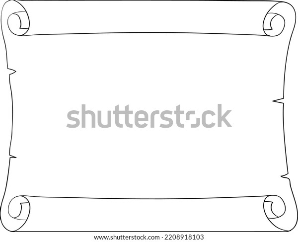 Vector Parchment Line Art Black White Stock Vector (Royalty Free ...