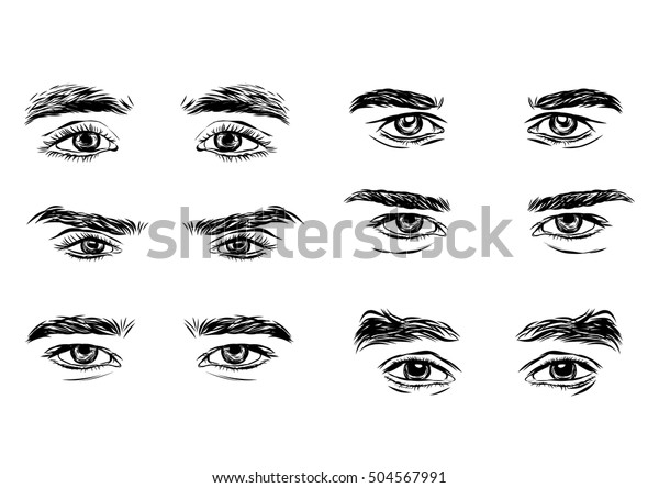 Vektorteil der Augen und Augenbrauen der männlichen Person.