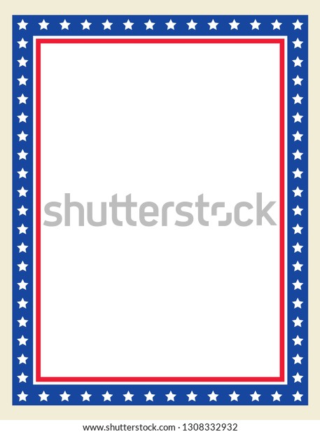 Vector Patriotic Page Border Stock Vector (Royalty Free) 1308332932