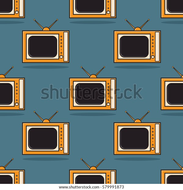 Vector Pattern Televisions Retro Tvs Tv Stock Vector (Royalty Free ...