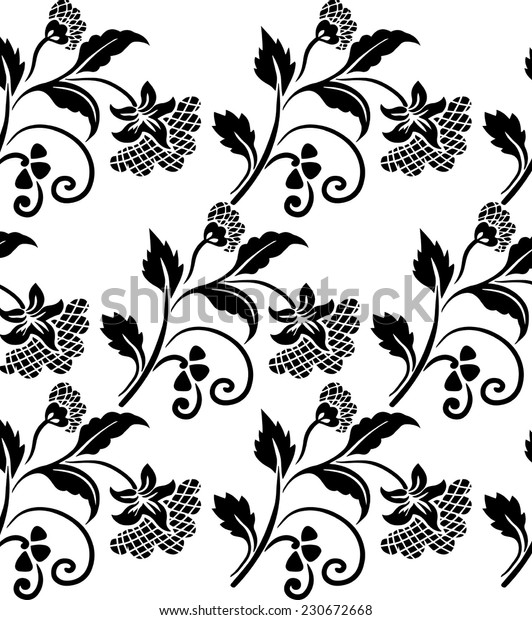 Vector Patterndesign Leaves Flowers Like Mesh Stock Vector (Royalty ...