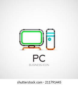 Vector Pc Icon Company Logo Design Stock Vector (Royalty Free ...