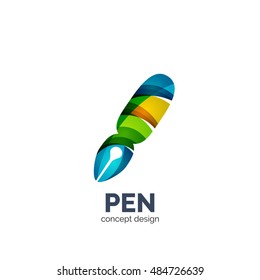 Vector Pen Logo Template Elegant Geometric Stock Vector (Royalty Free ...