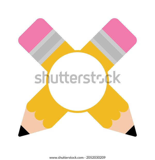 Vector Pencil Monogram Frame On White Stock Vector (Royalty Free ...