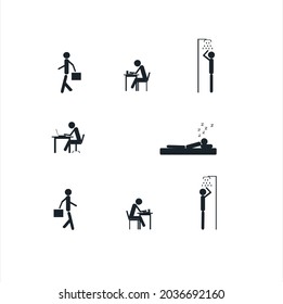 Vector People Activity Icons Set Can Stock Vector (Royalty Free ...