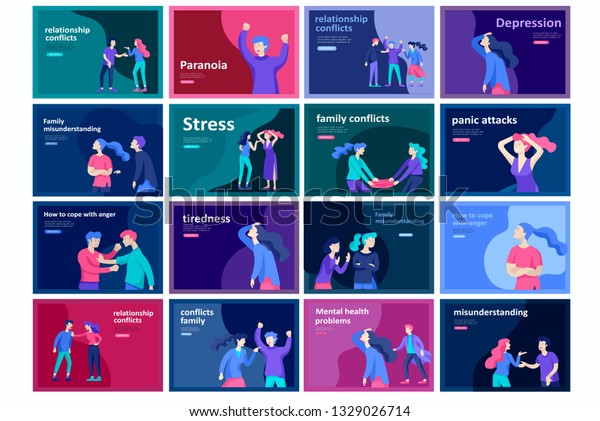 Vector People Bad Emotions Character Conflict Stock Vector (Royalty ...