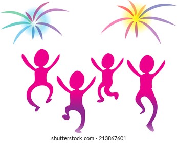 Vector People Celebrate Stock Vector (Royalty Free) 213867598 ...