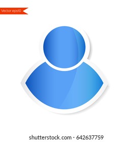 Vector People Icon Sticker Isolated On Stock Vector (Royalty Free ...