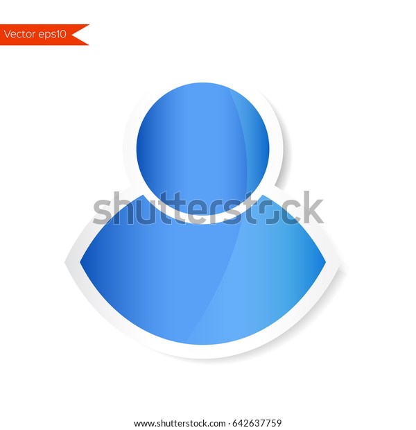Vector People Icon Sticker Isolated On Stock Vector (Royalty Free ...