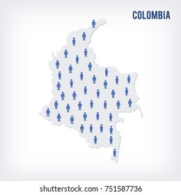 Vector People Map Colombia Concept Population Stock Vector (Royalty ...