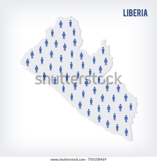 Vector People Map Liberia Concept Population Stock Vector (Royalty Free ...