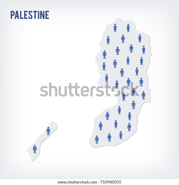 Vector People Map Palestine Concept Population: Stock-Vektorgrafik ...