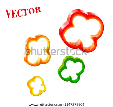 Vector Pepper Rings Paprika Slice Isolated A Stock Vector (Royalty Free ...