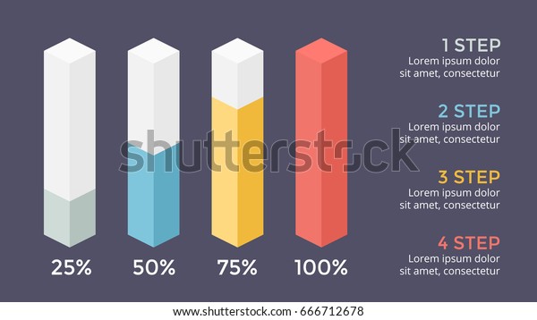 Vector Percents Status Infographic Growth Diagram Stock Vector (Royalty ...