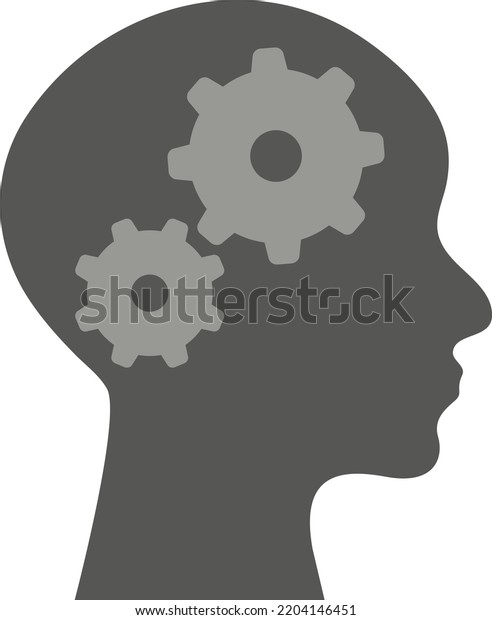 Vector Person Profile Thinking Gears His Stock Vector (Royalty Free ...