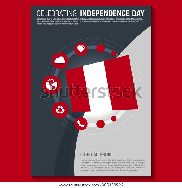 Vector Peru Independence Day Flyer Template Stock Vector (Royalty Free ...