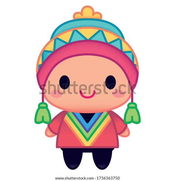 Vector Peru Kawaii Cute Cartoon Peruvian Stock Vector (Royalty Free ...
