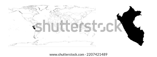 Vector Peru Map Showing Country Location Stock Vector (Royalty Free ...