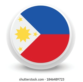 Vector Philippines Flag Button Icon Stock Vector (Royalty Free ...
