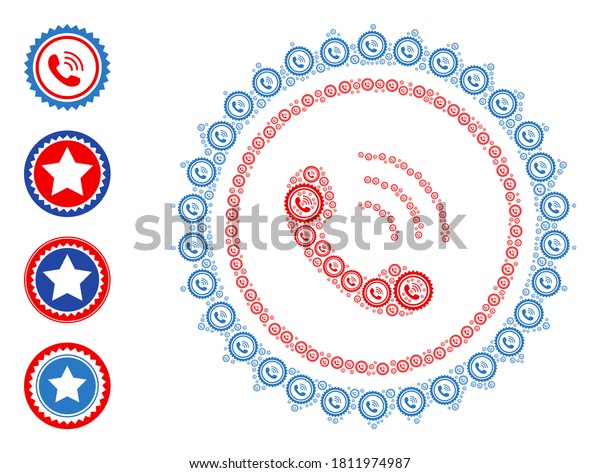 Vector Phone Call Stamp Seal Mosaic Stock Vector (Royalty Free ...