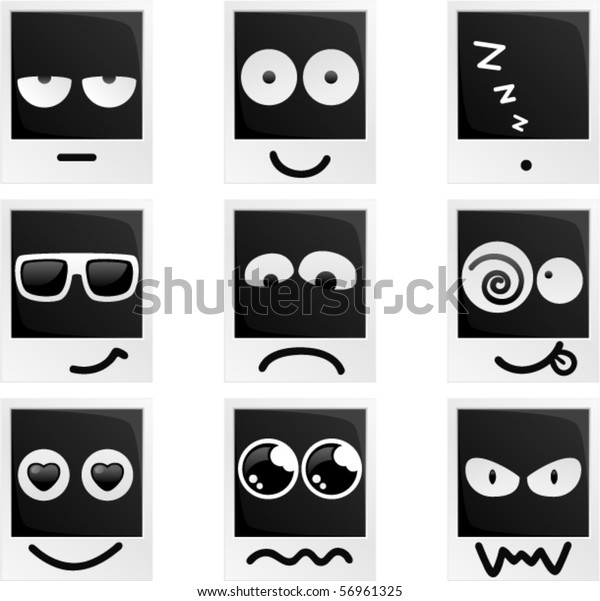 Vector Photo Frame Characters Emotions Stock Vector (Royalty Free ...