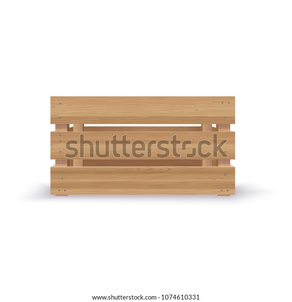 Vector Photo Realistic Empty Wooden Crate Stock Vector (Royalty Free ...
