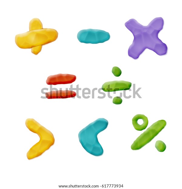 Vector Photo Realistic Plasticine Clay Math Stock Vector (Royalty Free ...
