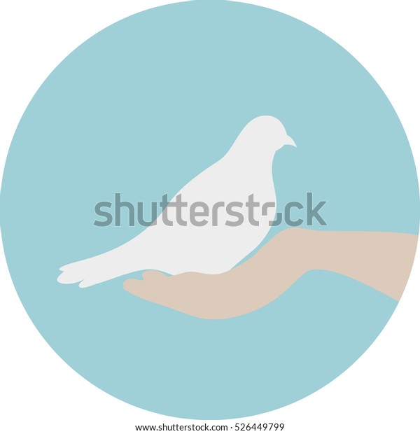 Vector Picture Dove Hand Symbol Peace Stock Vector (Royalty Free ...