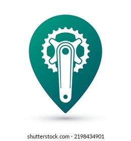 Vector Pin Icon Bicycle Crank Symbol Stock Vector (Royalty Free ...