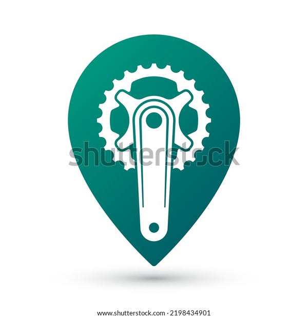 Vector Pin Icon Bicycle Crank Symbol Stock Vector (Royalty Free ...
