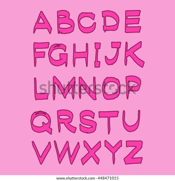 Vector Pink Alphabet Abc Letters Hand: vetor stock (livre de direitos ...