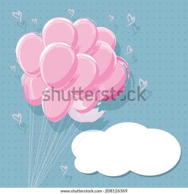 Vector Pink Balloon Design Stock Vector (Royalty Free) 208126369 ...