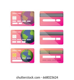 Vector Pink Credit Card Icon Set Stock Vector (Royalty Free) 668023624 ...