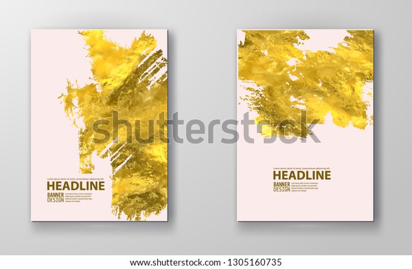 Vector Pink Gold Design Templates Set Stock Vector (Royalty Free ...