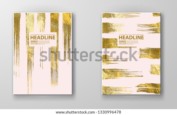 Vector Pink Gold Design Templates Brochures Stock Vector (Royalty Free ...