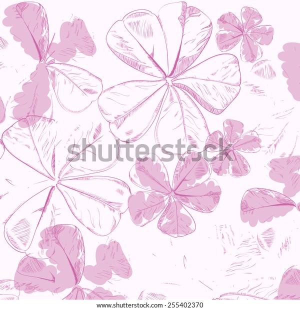 Vector Pink Hand Drawing Floral Background Stock Vector (Royalty Free ...