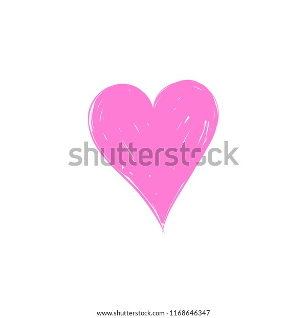 Vector Pink Heart Hand Drawn Stock Vector (Royalty Free) 1168646347 ...