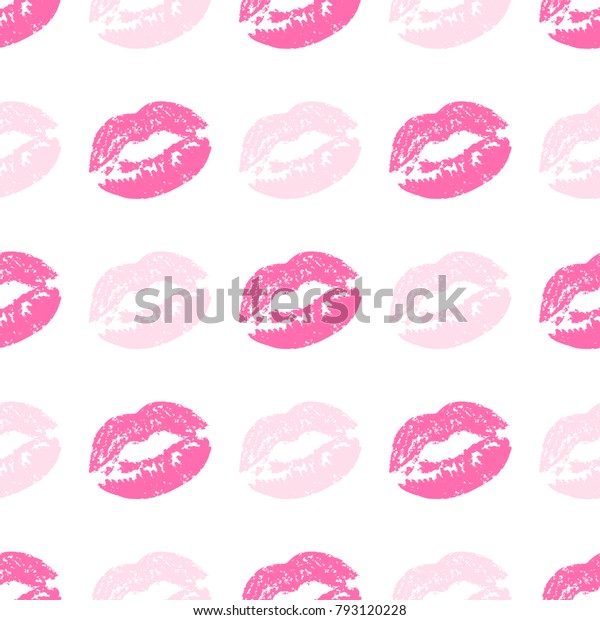 Vector Pink Kiss Seamless Pattern Background Stock Vector (Royalty Free ...