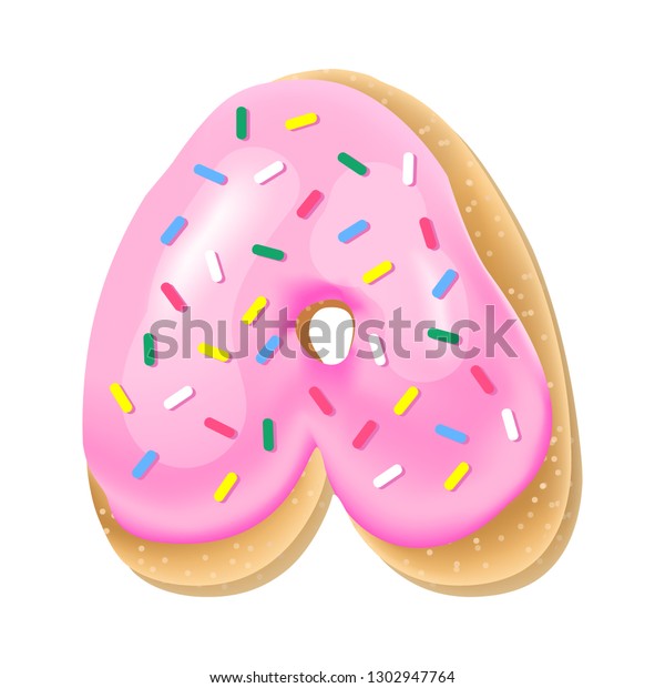 Vector Pink Letter Donut Alphabet Sweet Stock Vector (Royalty Free ...