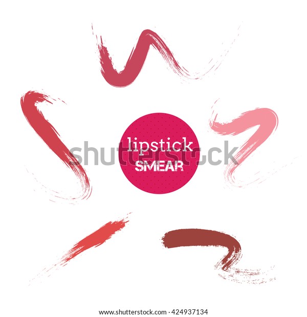 Vector Pink Lipstick Smear Set Different Stock Vector (Royalty Free ...