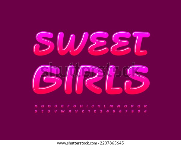 Vector Pink Logo Sweet Girls Glossy Stock Vector (Royalty Free ...