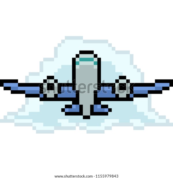 Vector Pixel Art Airplane Isolated Cartoon Stock Vector (Royalty Free ...